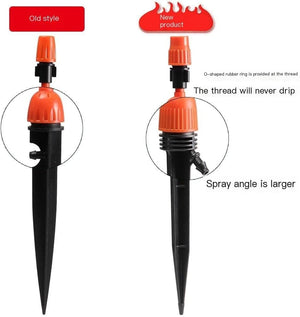 Adjustable Drip Spray Watering Nozzle with Integrated In-ground Pole
